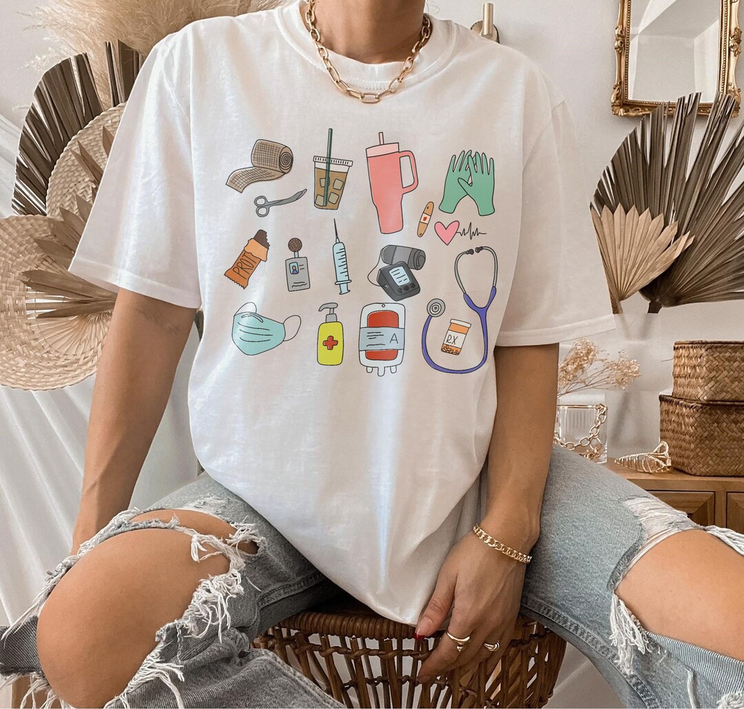 Nurse Stuff PNG, Nurse Doodles PNG, Nurse Gift Shirt Design, Nurse Gift ...