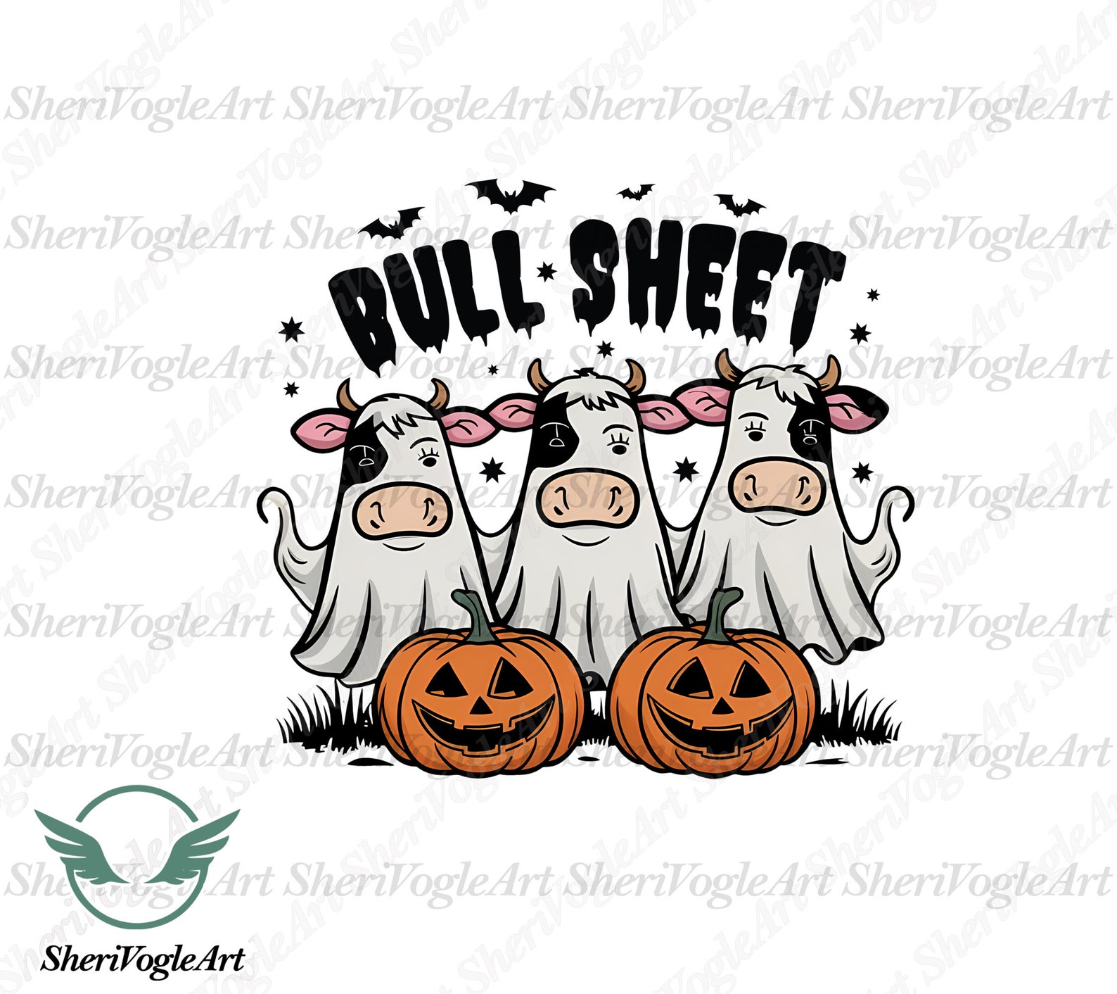 Bull Sheet Png,funny Ghost Cows Png, Cute Halloween Design Png, Cow ...
