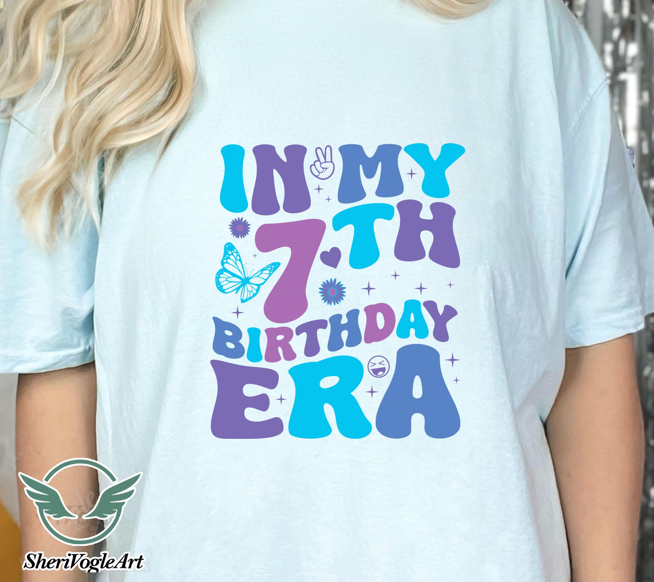 In My 7th Birthday Era Svg Png, Seven Years Birthday Svg Png, Kids ...