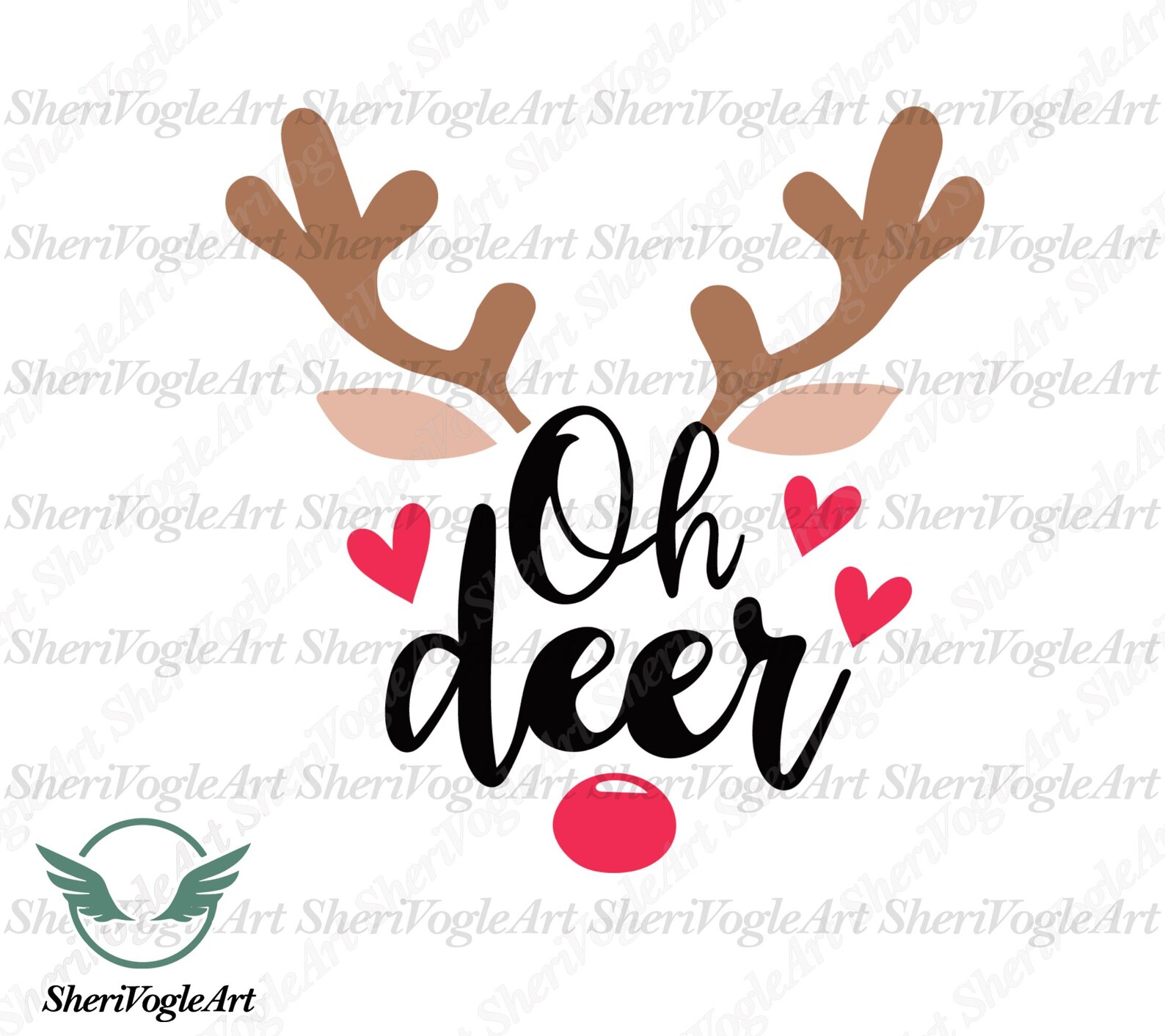 Oh Deer SVG, Reindeer SVG, Antlers PNG, Kids Christmas Svg, Funny Shirt ...