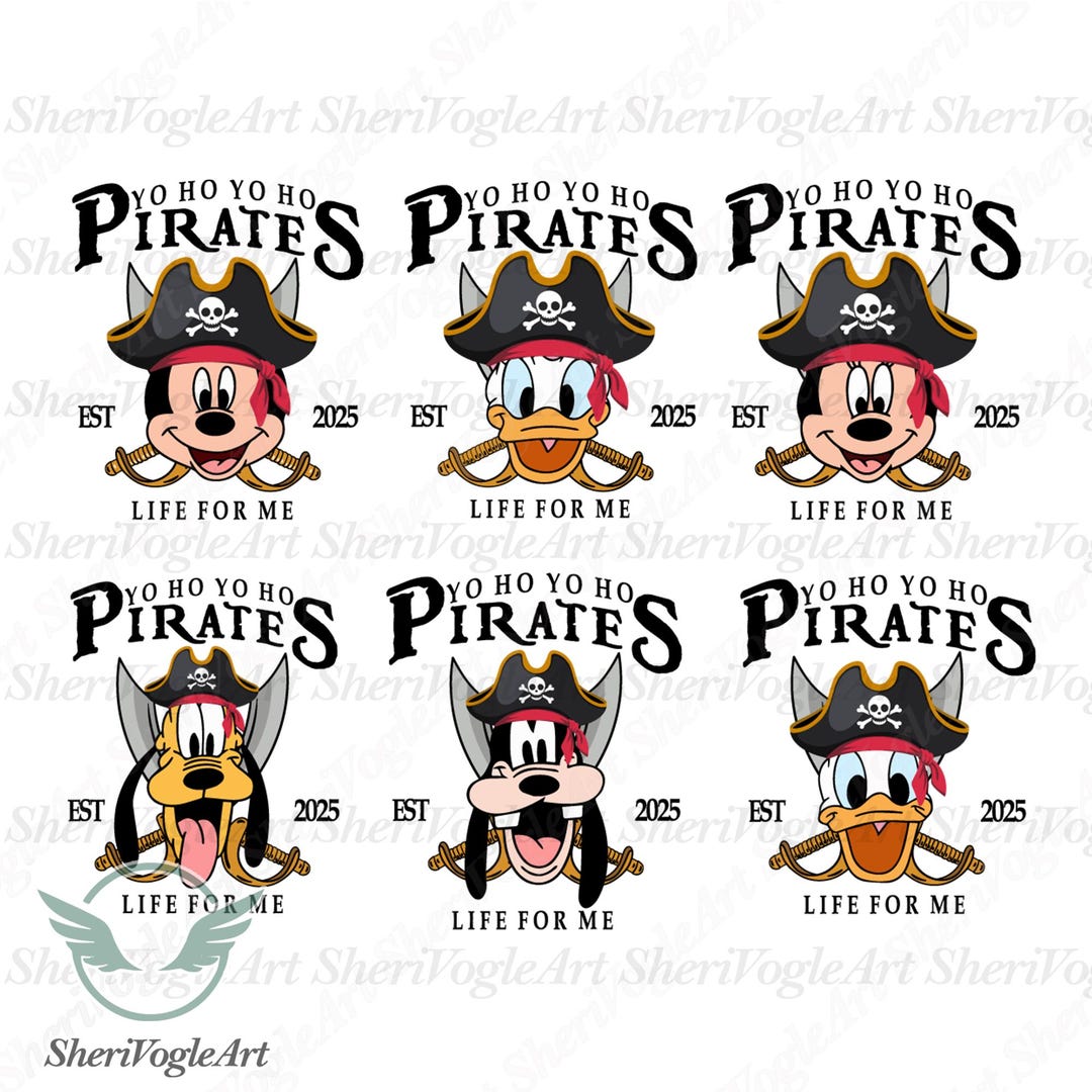 Cartoon Pirates Life for Me SVG Bundle, Pirates Family Shirts, Pirate ...
