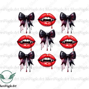 Halloween Vampire Png, Coquette Bow Halloween Png, Halloween Png ...