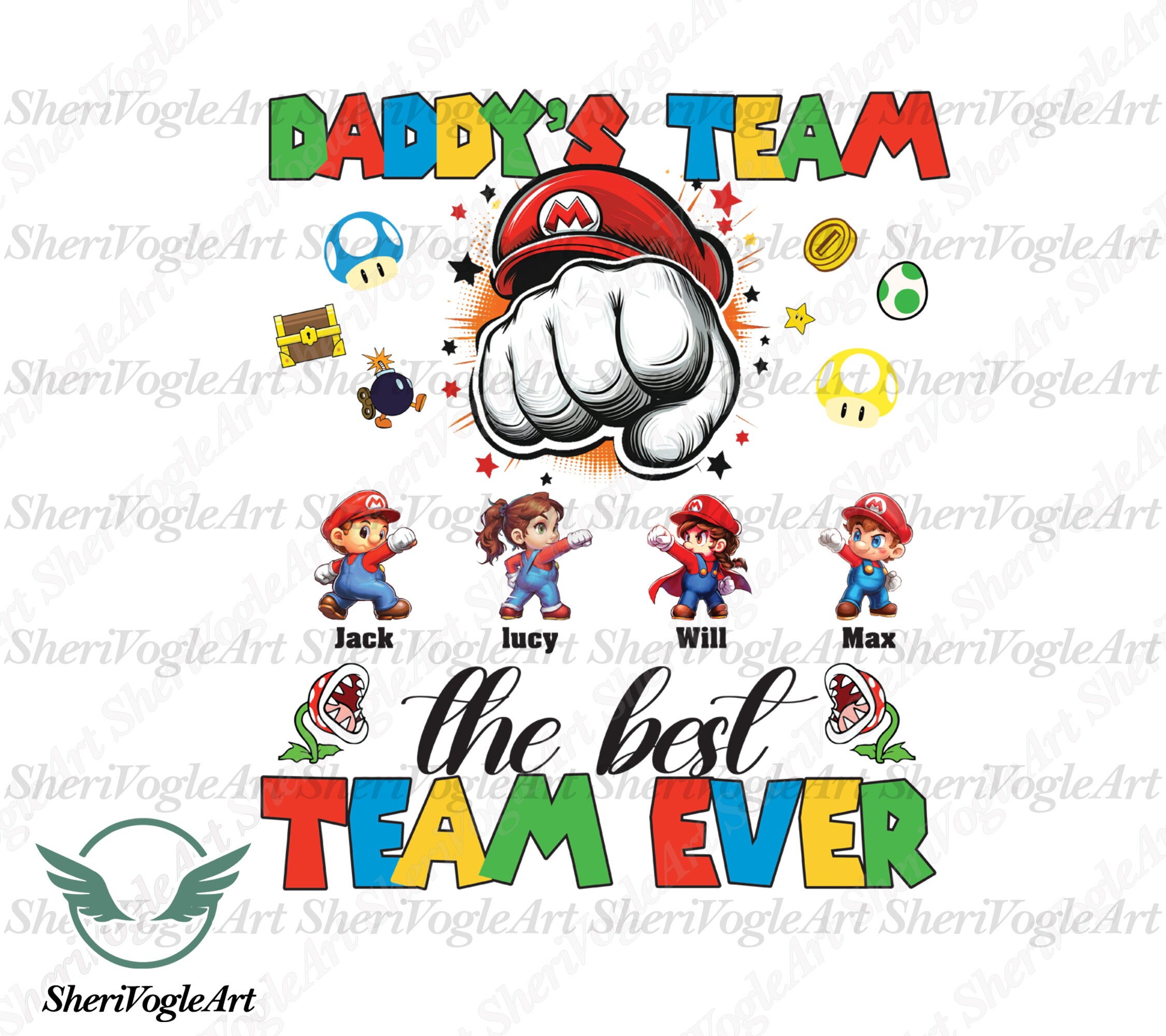 CUSTOM Super Daddy Team Png, the Best Team Ever Png, Super Daddio Png ...