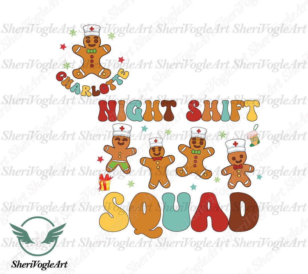 Christmas Night Shift Squad Svg Png, Night Shift Nurse Svg Png ...