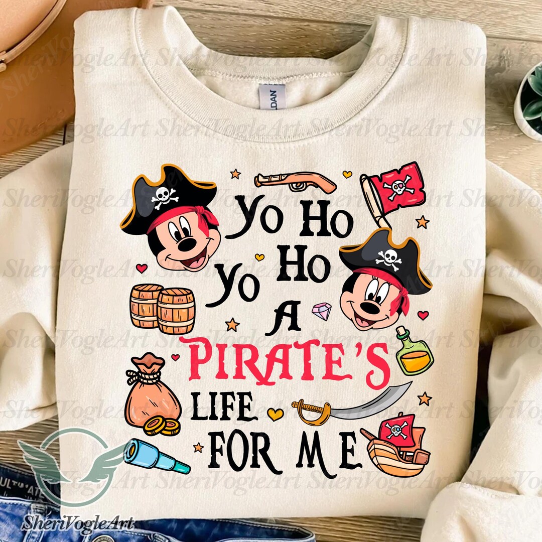 Yo Ho Yo Ho Pirate's Life for Me Svg Png, Mouse Pirate Svg Png, Cruise ...