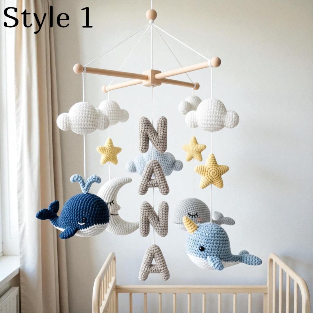 Custom Crochet Ocean Baby Mobile, Personalized Nursery Decor - Etsy