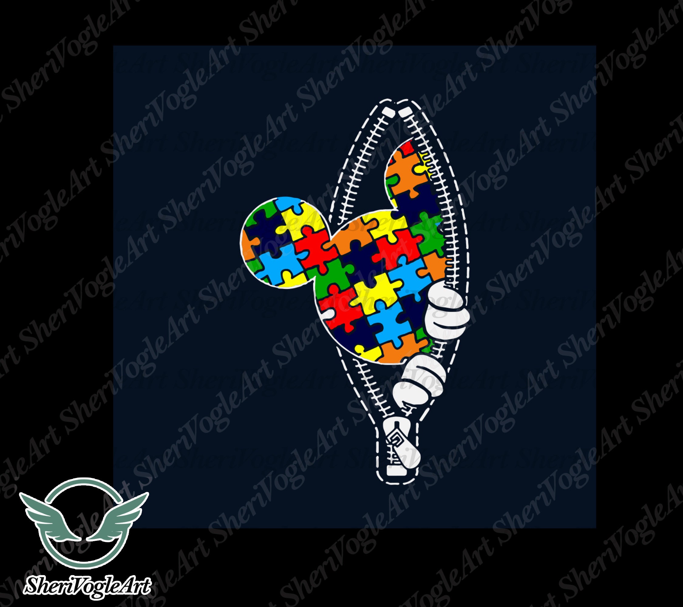 Autism Awareness Svg, Mouse Autism Svg, Autism Design, Puzzle Piece Svg ...