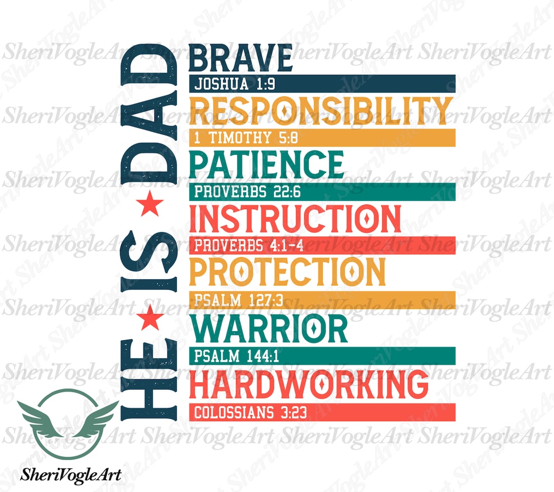He is Dad Svg Png, Brave Like David Png, Warrior Like Joshua Png - Etsy