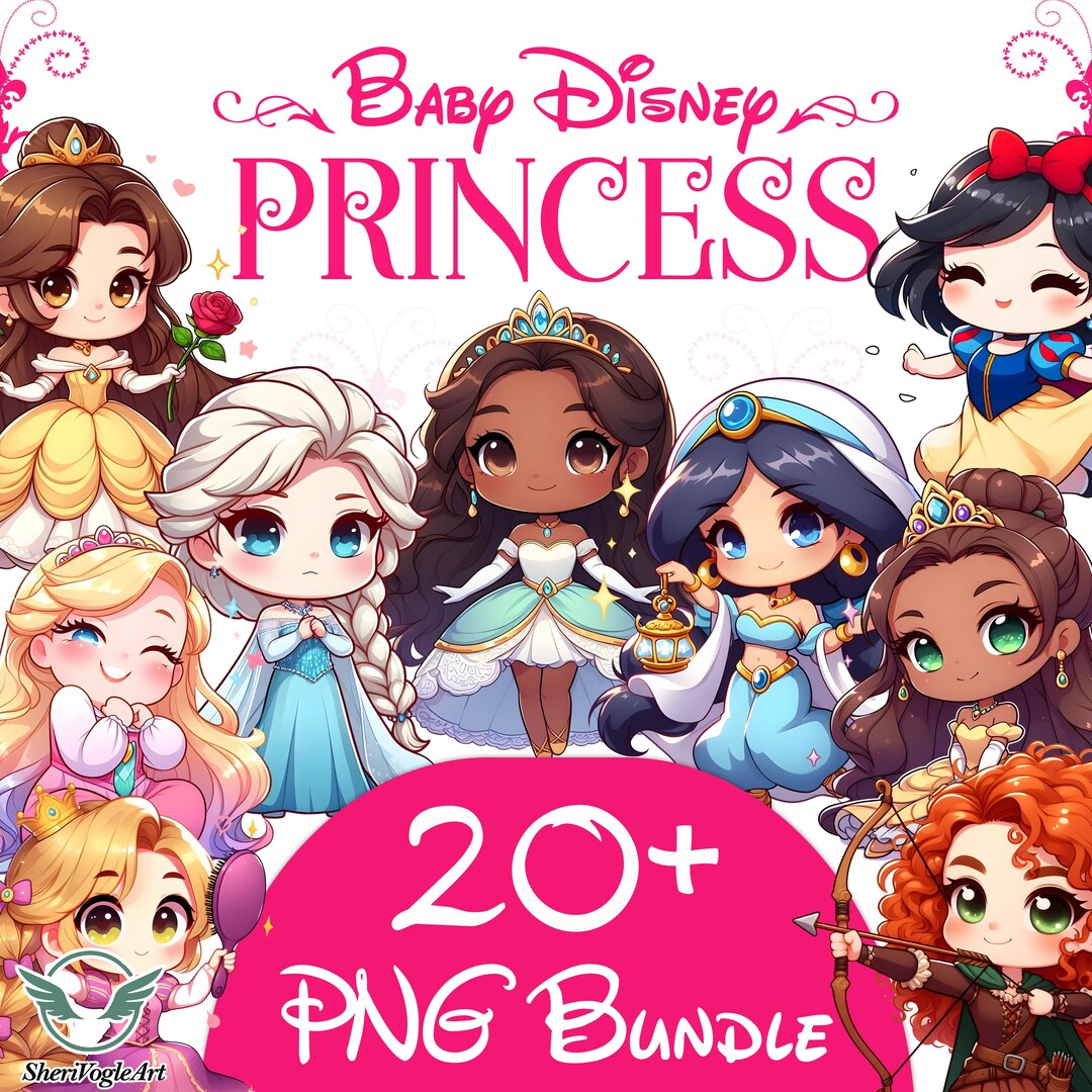 20+ Baby Princess Cartoon PNG Bundle Instant Download - Etsy