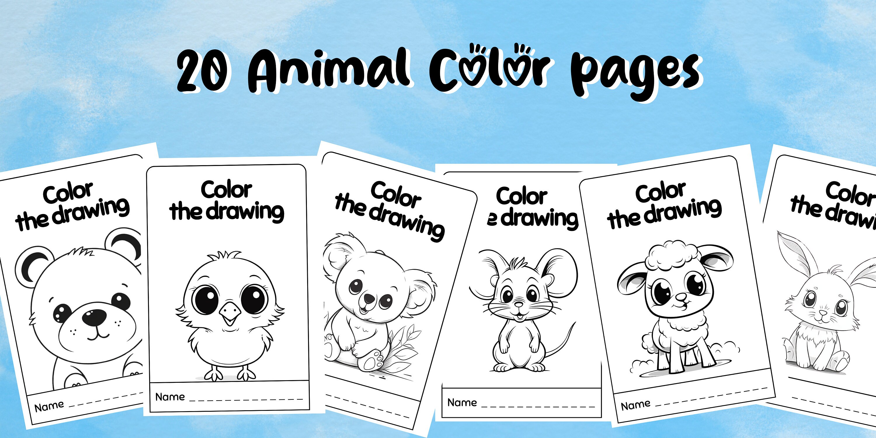 20 Animal Coloring Pages for Kids,for Young Children,for Preschool ...