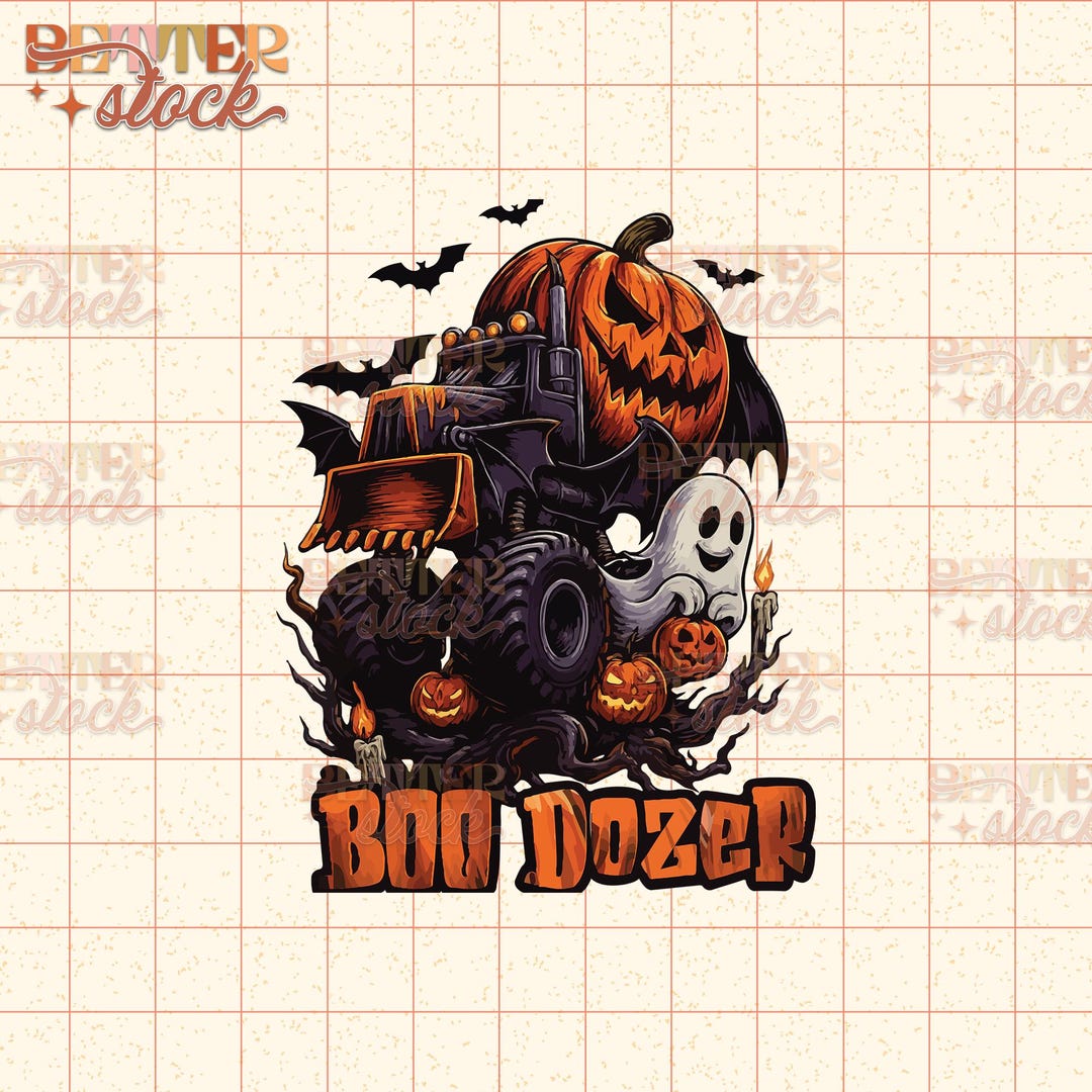 Boo Dozer PNG, Halloween Monster Truck, Spooky Vehicle Design (digital ...