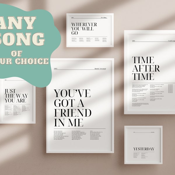 Song Lyric Print - Etsy UK