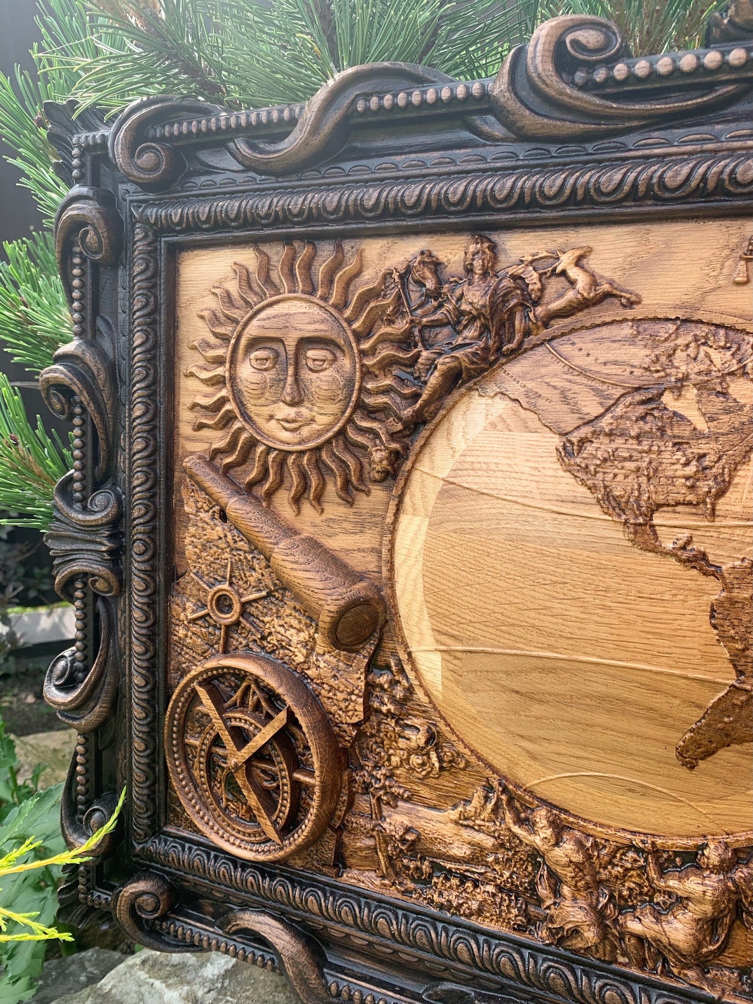 Wood Carved Picture, Carved Map of the World, Map of the World - Etsy