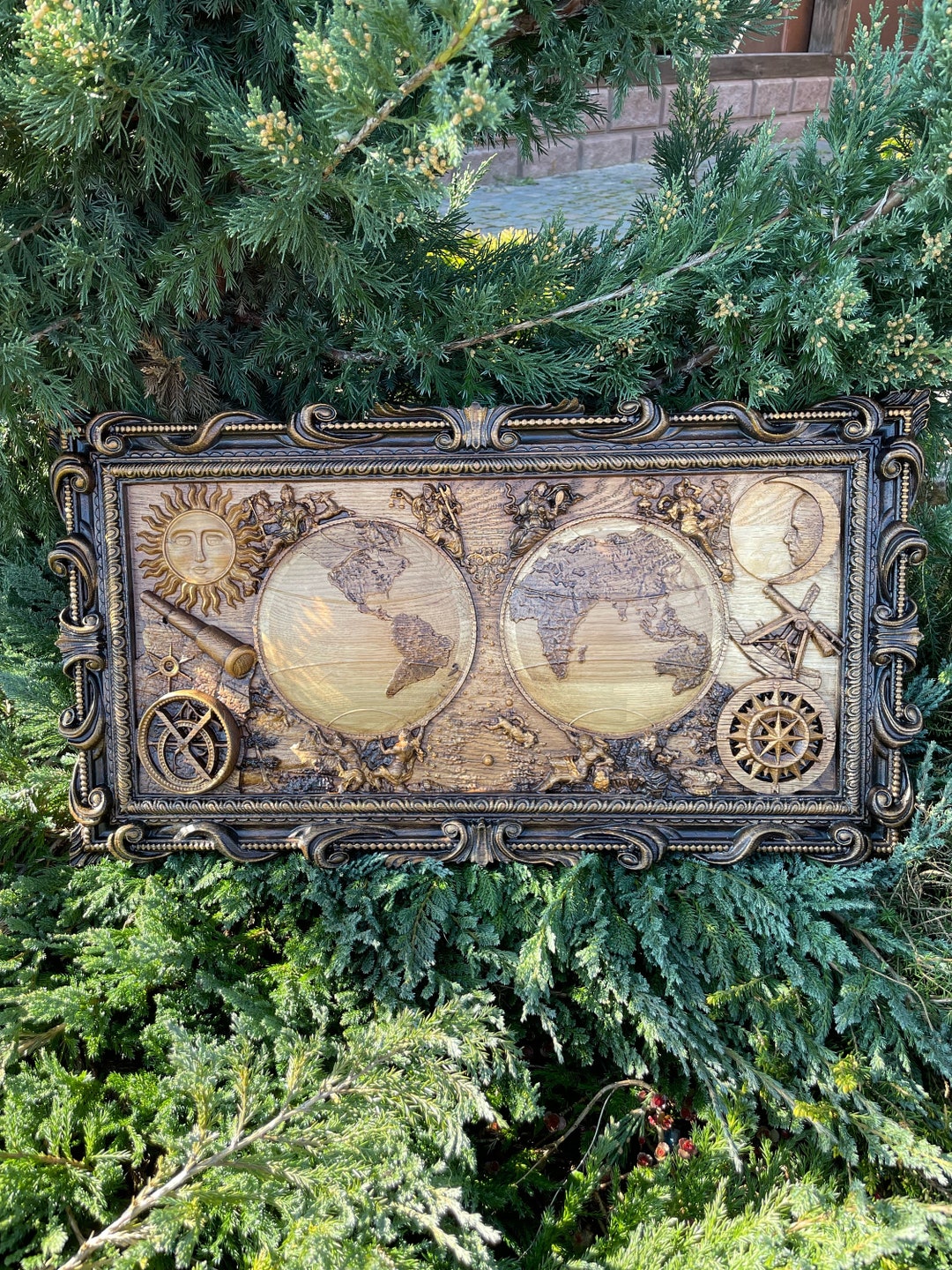 Wood Carved Picture, Carved Map of the World, Map of the World - Etsy