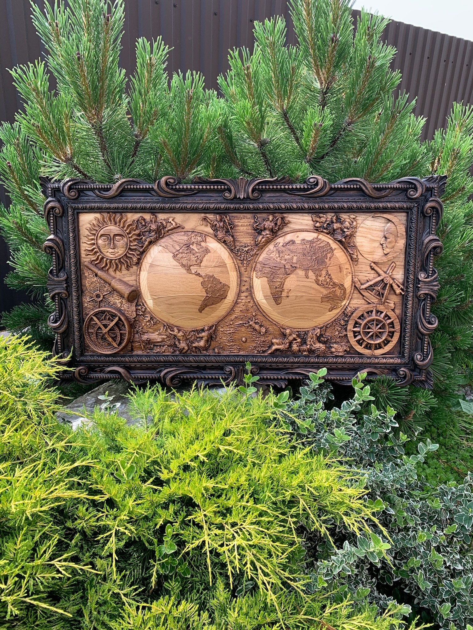 Wood Carved Picture, Carved Map of the World, Map of the World - Etsy