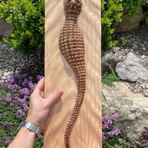 Wood Carved Picture, Wooden Crocodile, Wooden Animal Art, 3D Wall Decor ...