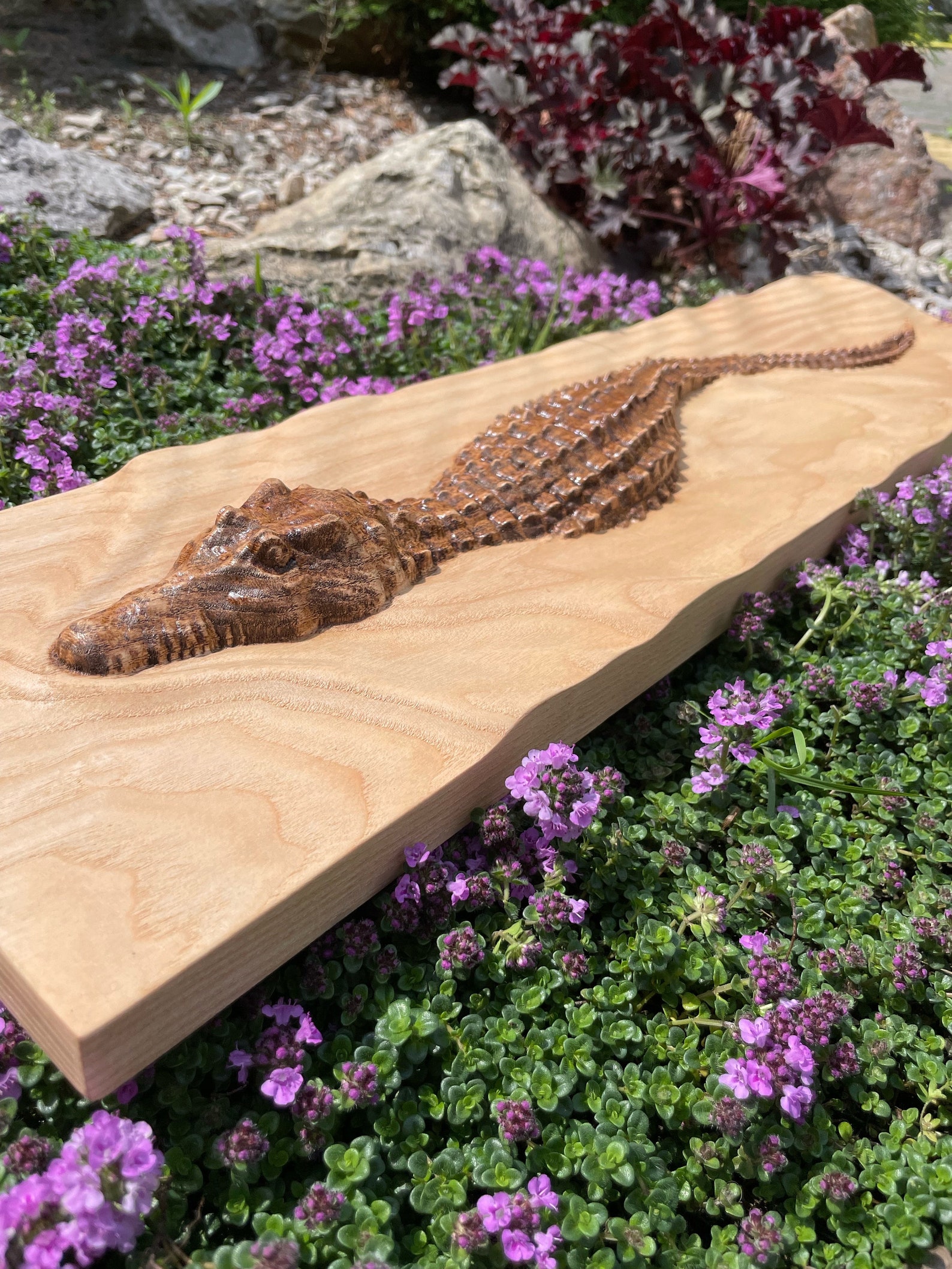 Wood Carved Picture, Wooden Crocodile, Wooden Animal Art, 3D Wall Decor ...