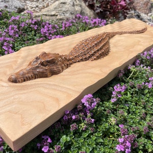 Wood Carved Picture, Wooden Crocodile, Wooden Animal Art, 3D Wall Decor ...