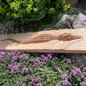 Wood Carved Picture, Wooden Crocodile, Wooden Animal Art, 3D Wall Decor ...