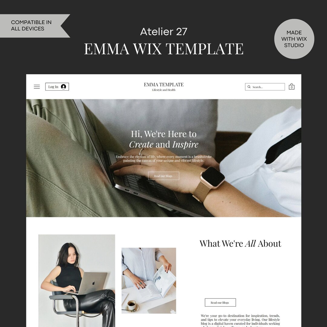 Blog WIX Website Template Ready-made Design Writing Website Fully ...