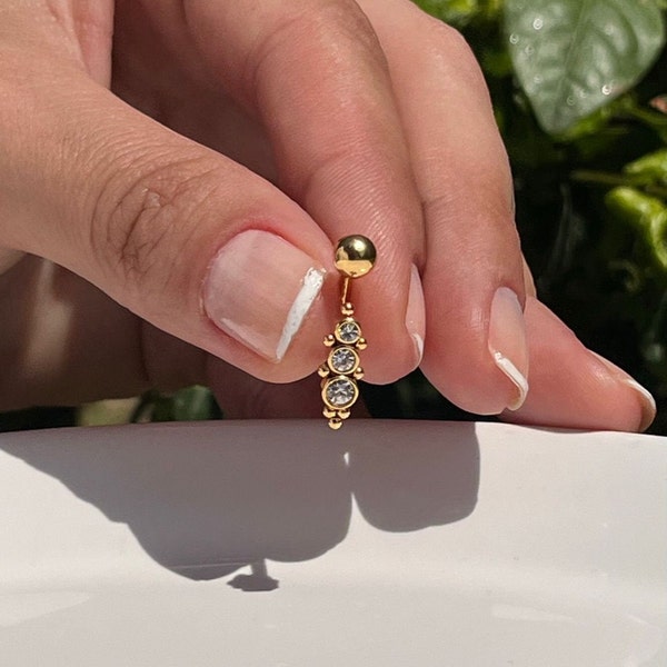 Rose Navel Ring - Etsy