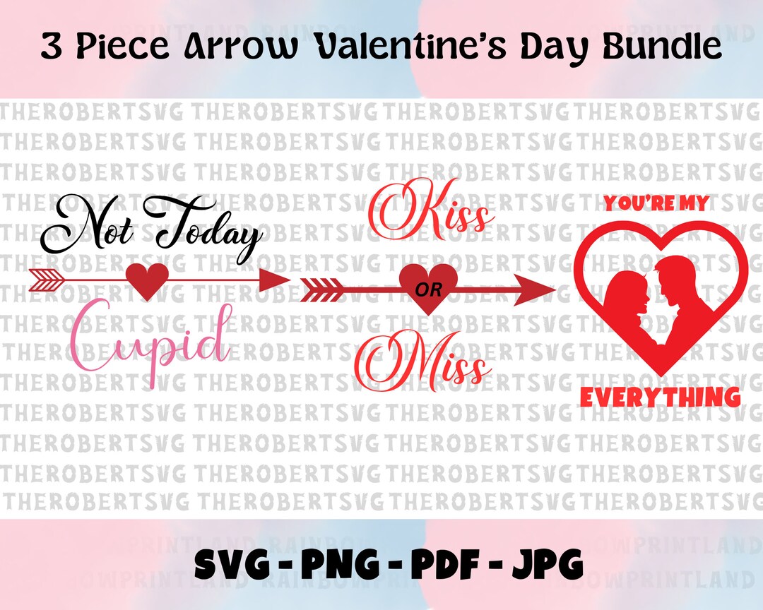 Cupid Bow Clipart, Love Arrow Valentine Day Designs, Valentines Svg ...