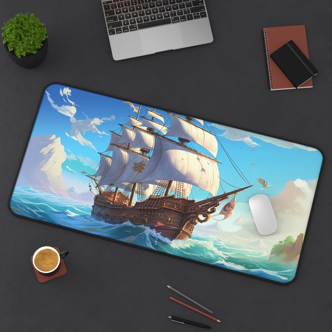Anime Pirate Ship Desk Mat With Vibrant Colors Game Deskmat of Sailing ...