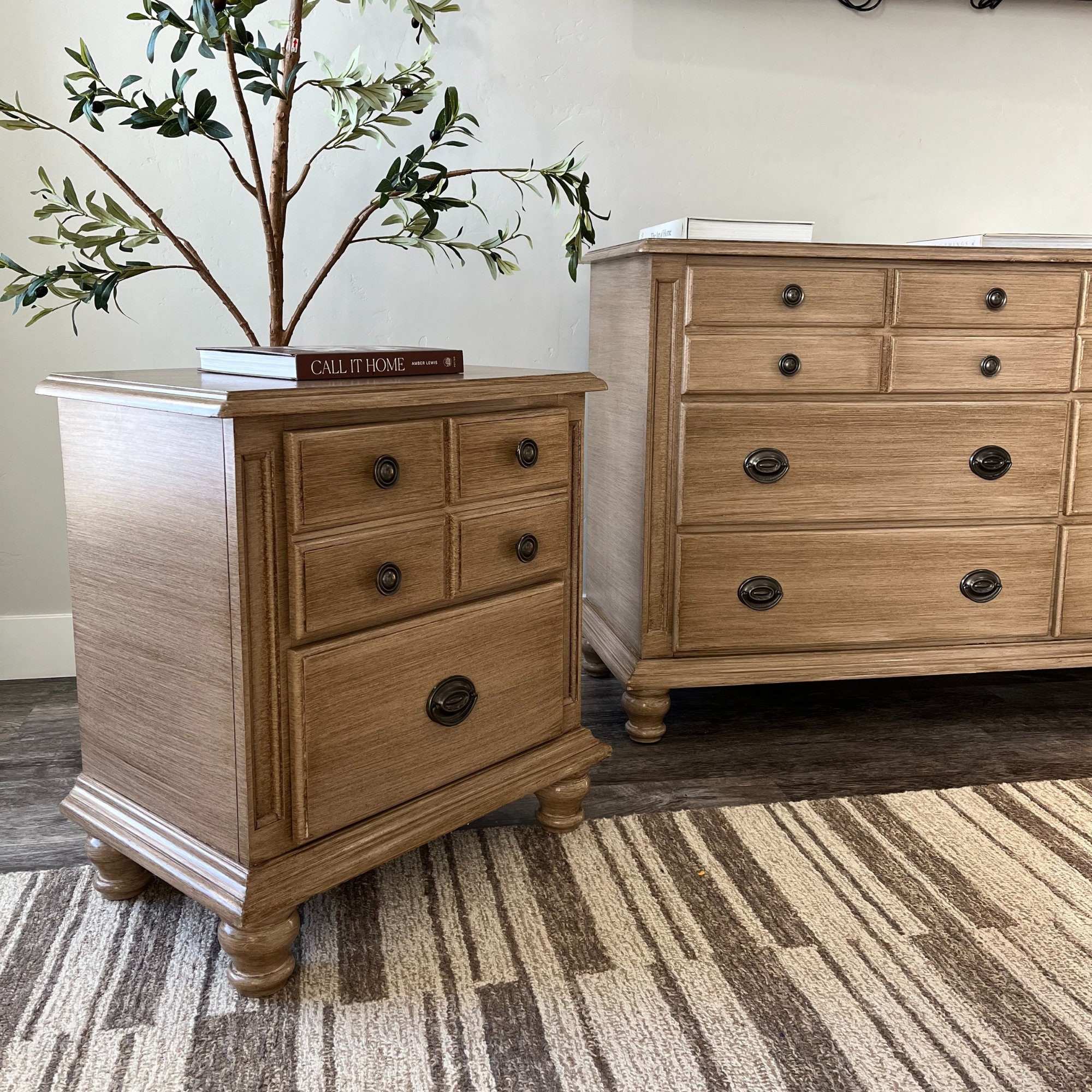 SOLD Refurbished Modern Rustic Solid Wood Dresser Set - Etsy