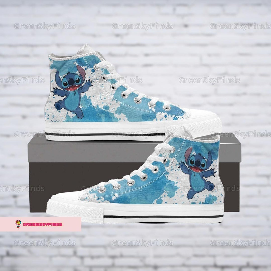 Disney Stitch Shoes, Funny Stitch Sneakers, Lilo and Stitch High Top ...
