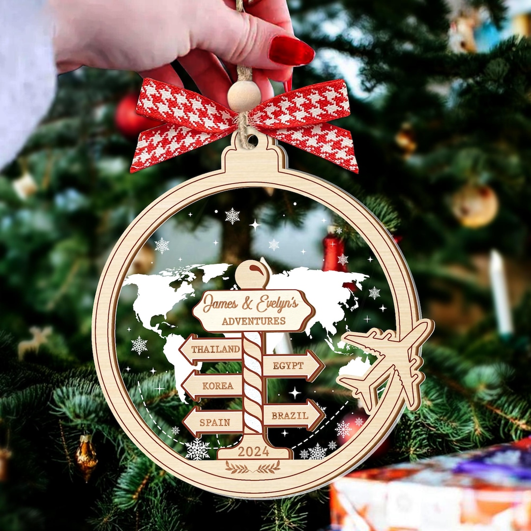 Custom Travel Christmas Ornament, Personalized Travel Adventures ...