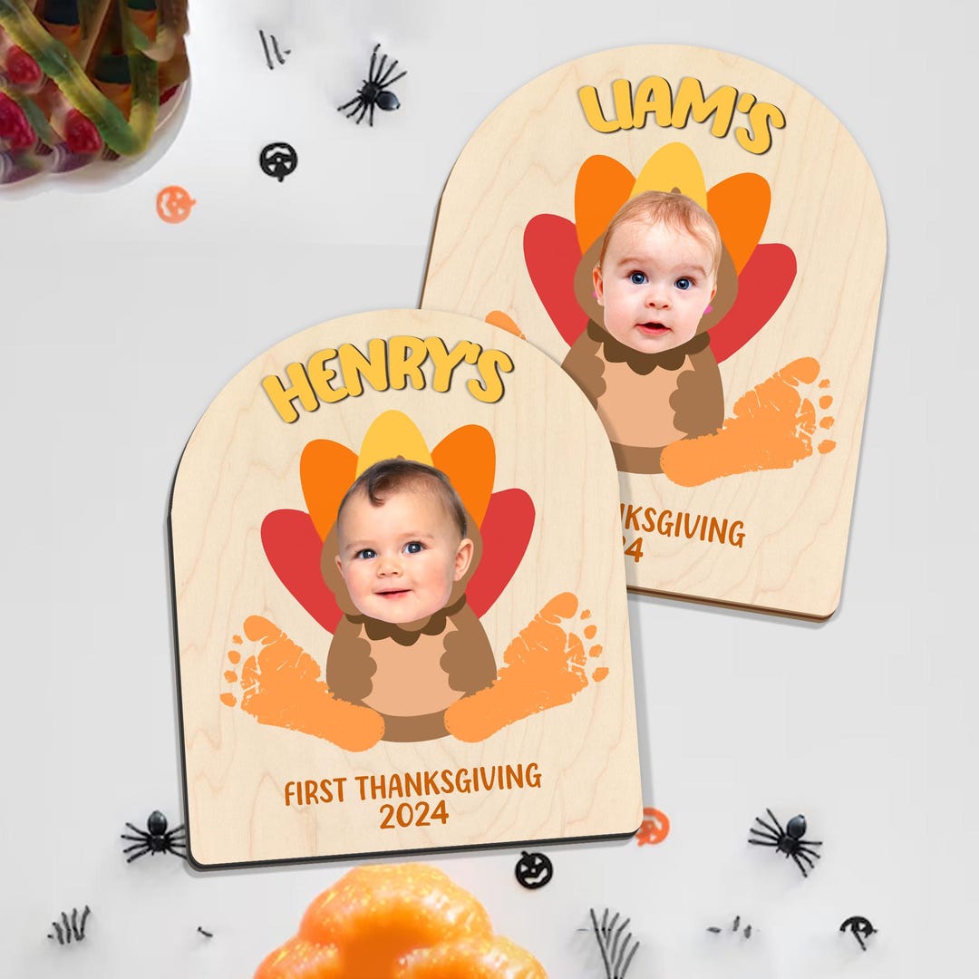 Personalized Baby's First Thanksgiving Sign, Custom Baby's First ...