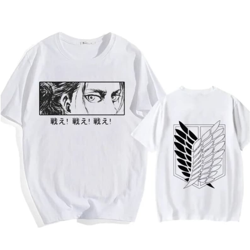 Attack on Titan Eren Jaeger T-shirt Anime Tshirt AOT Clothing - Etsy