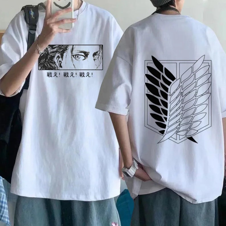 Attack on Titan Eren Jaeger T-shirt Anime Tshirt AOT Clothing - Etsy