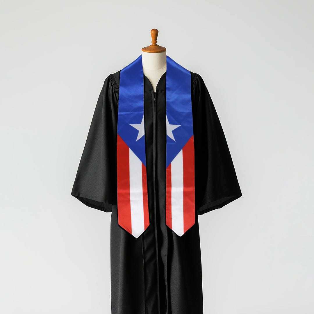 Puerto Rico Flag Graduation Sash for Class of 2025, Puerto Rico Flag ...