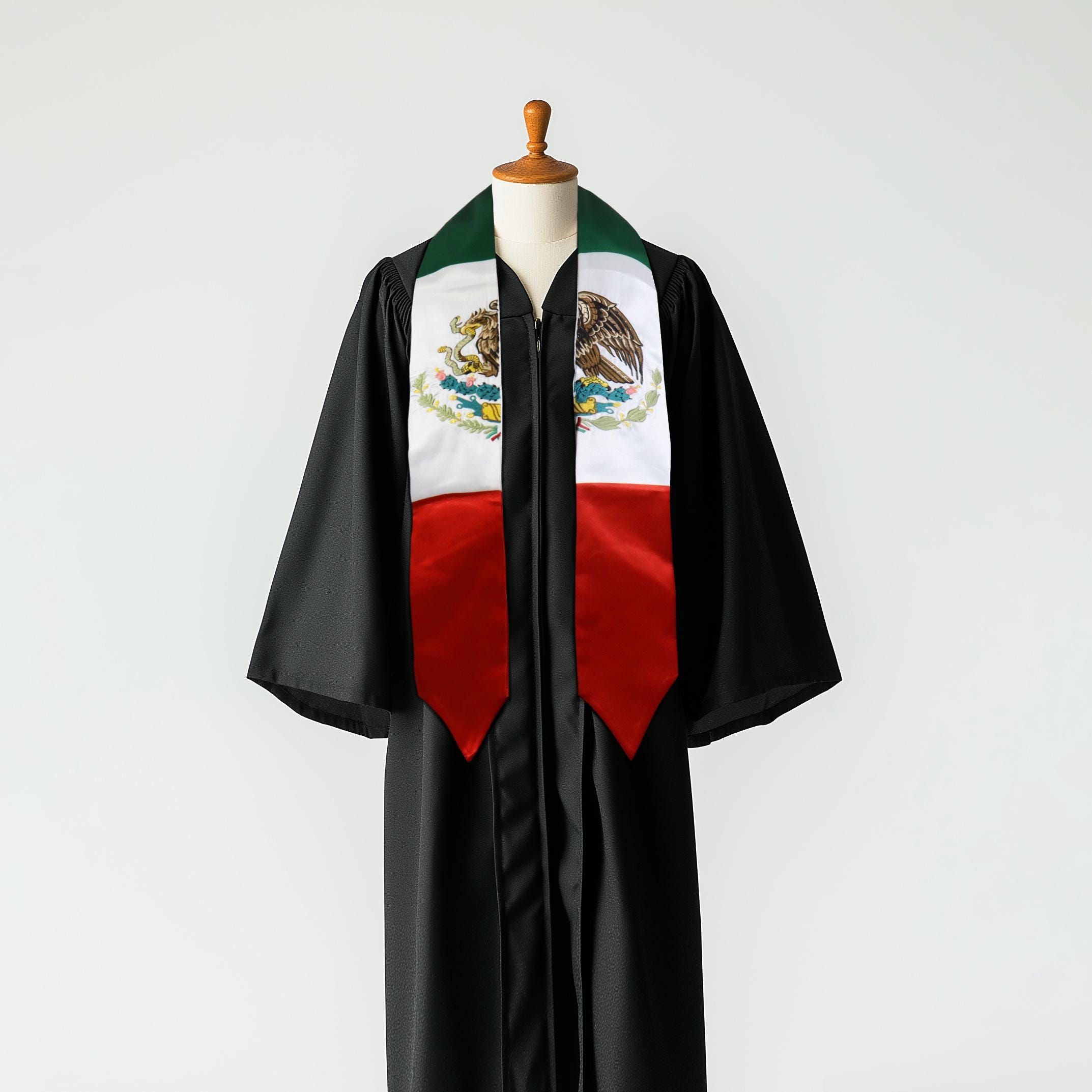 Embroidered Mexican Flag Graduation Sash Stole, Class of 2026 Grad Sash ...