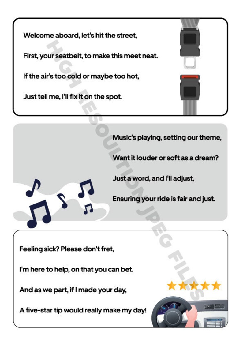 Rideshare Fun Poem Print for Car (digital Download) - Etsy