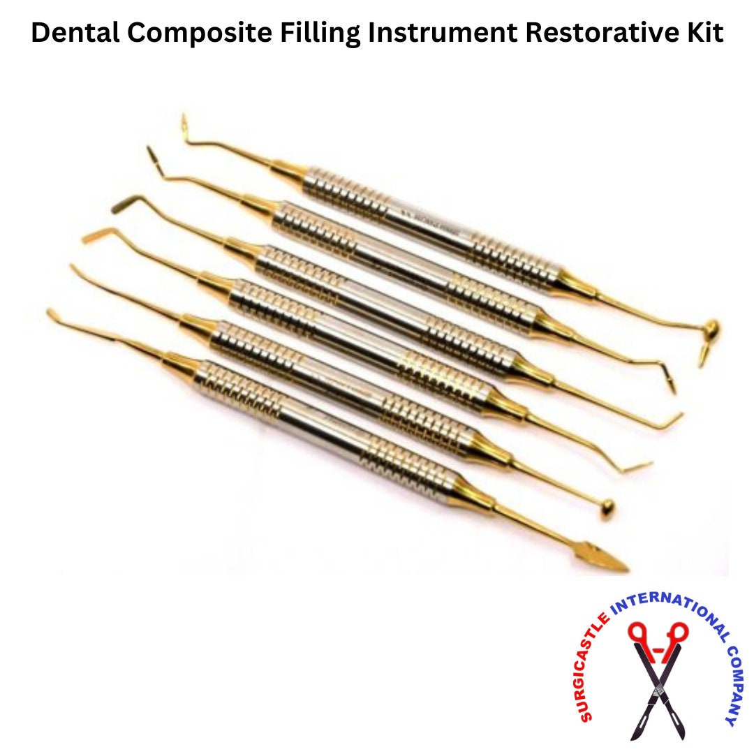 Dental Composite Filling Instrument Kit: Gold Titanium-coated Tools for ...