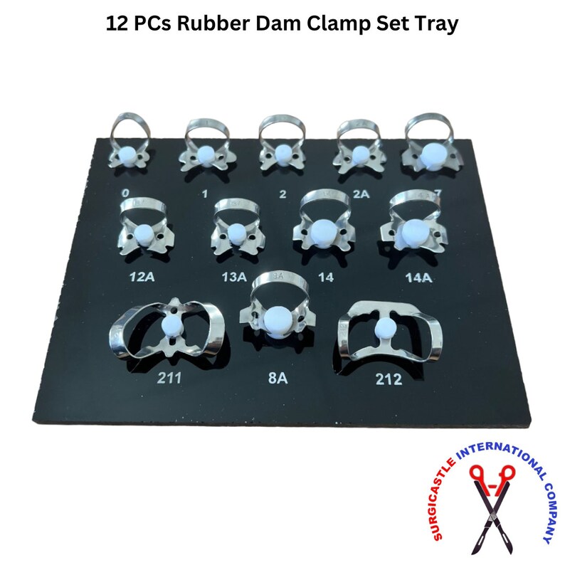 Endodontic Rubber Dam Clamps Set Endodontic 12 Pcs With Black Tray - Etsy