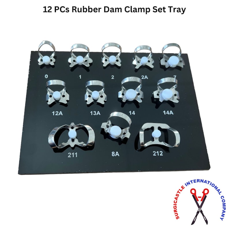 Endodontic Rubber Dam Clamps Set Endodontic 12 Pcs With Black Tray - Etsy