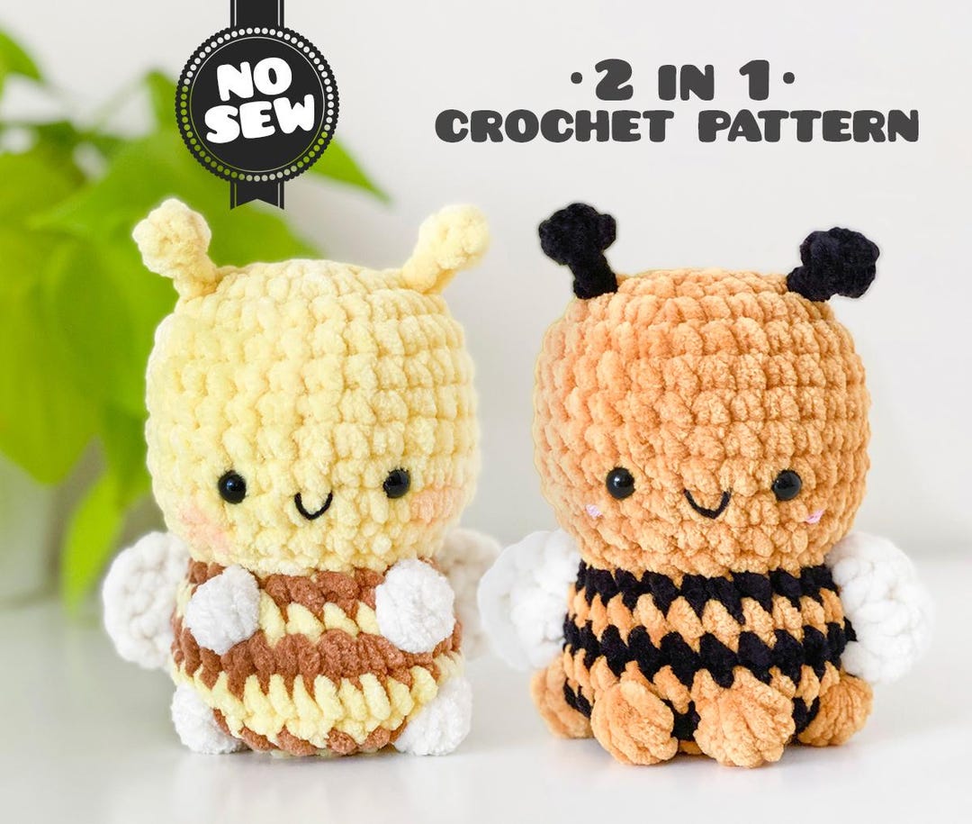 No Sew Bee Crochet Pattern Easy Fast Amigurumi Plushie Bestseller ...