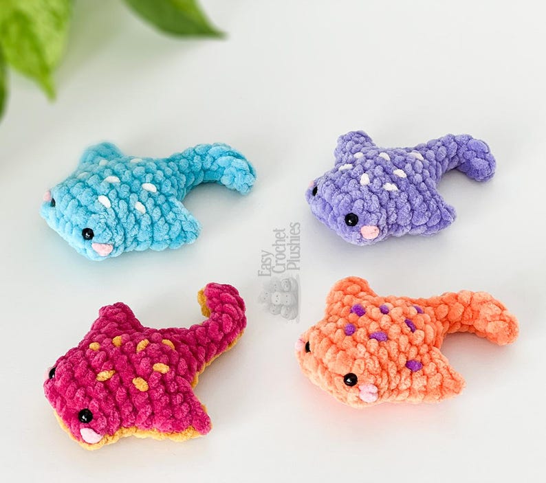 Stingray Crochet Pattern: No Sew Easy Fast Amigurumi Plushie 4-in-1 PDF ...