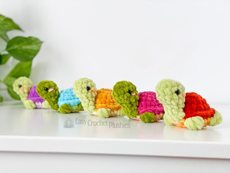 No Sew Turtle Crochet Pattern Easy Fast Amigurumi Plushie Bestseller ...