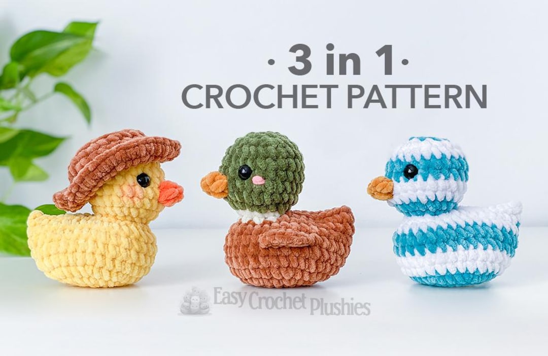 No Sew Rubber Ducky Crochet Pattern, No Sew Amigurumi, Crochet Plushie ...