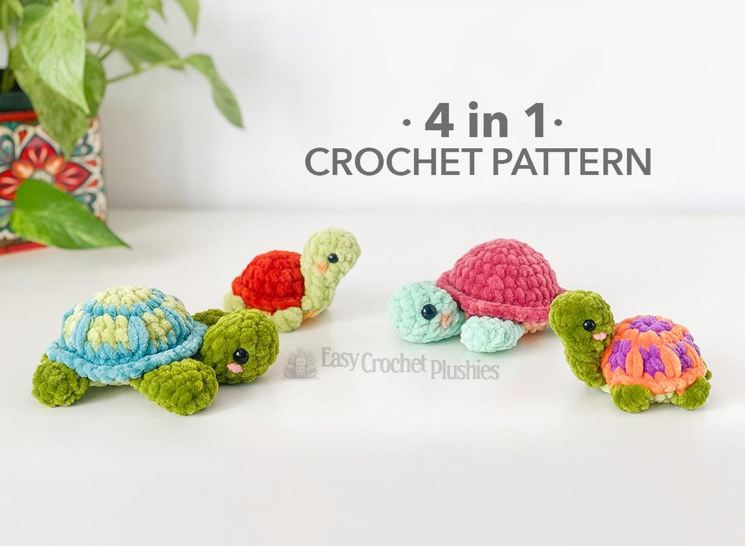 No Sew Turtle Crochet Pattern, No Sew Amigurumi, Crochet Plushie ...