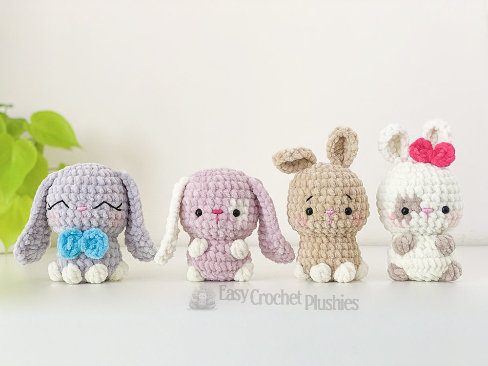 No Sew Bunny Crochet Pattern, No Sew Amigurumi, Crochet Plushie Pattern ...