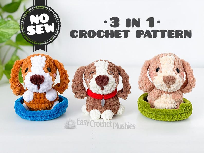 No Sew Beagle Crochet Pattern Easy Fast Amigurumi Plushie Bestseller ...