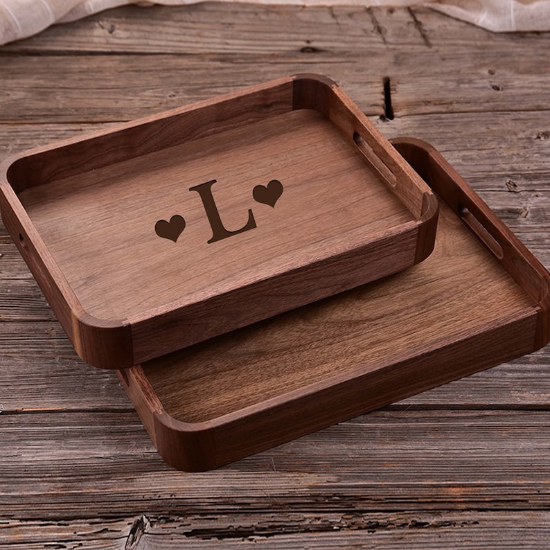 Personalized Wooden Serving Tray, Engraved Name Serving Tray, Portable ...
