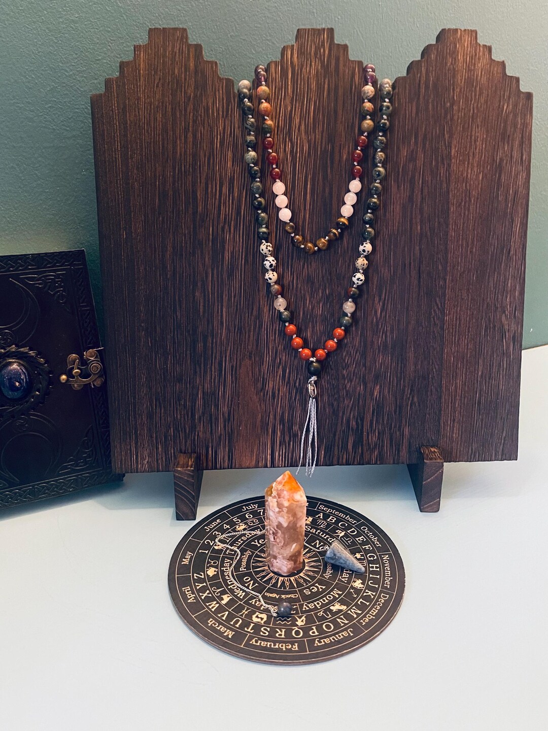 114 Bead Mala for Prosperity & Stability | Handmade Crystal Necklace ...