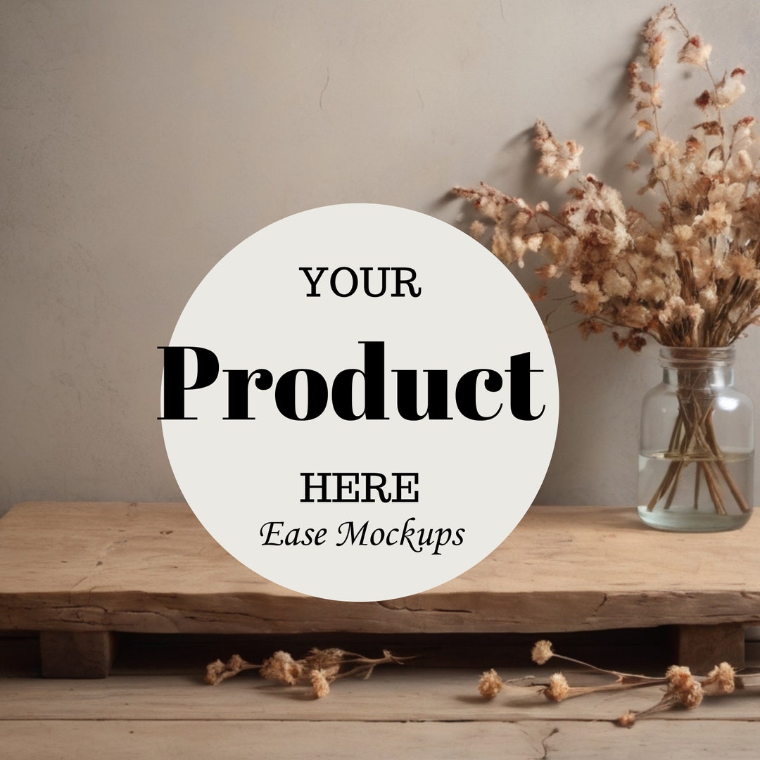 Rustic Product Digital Background Mockup | Farmhouse, Boho, Natrual ...