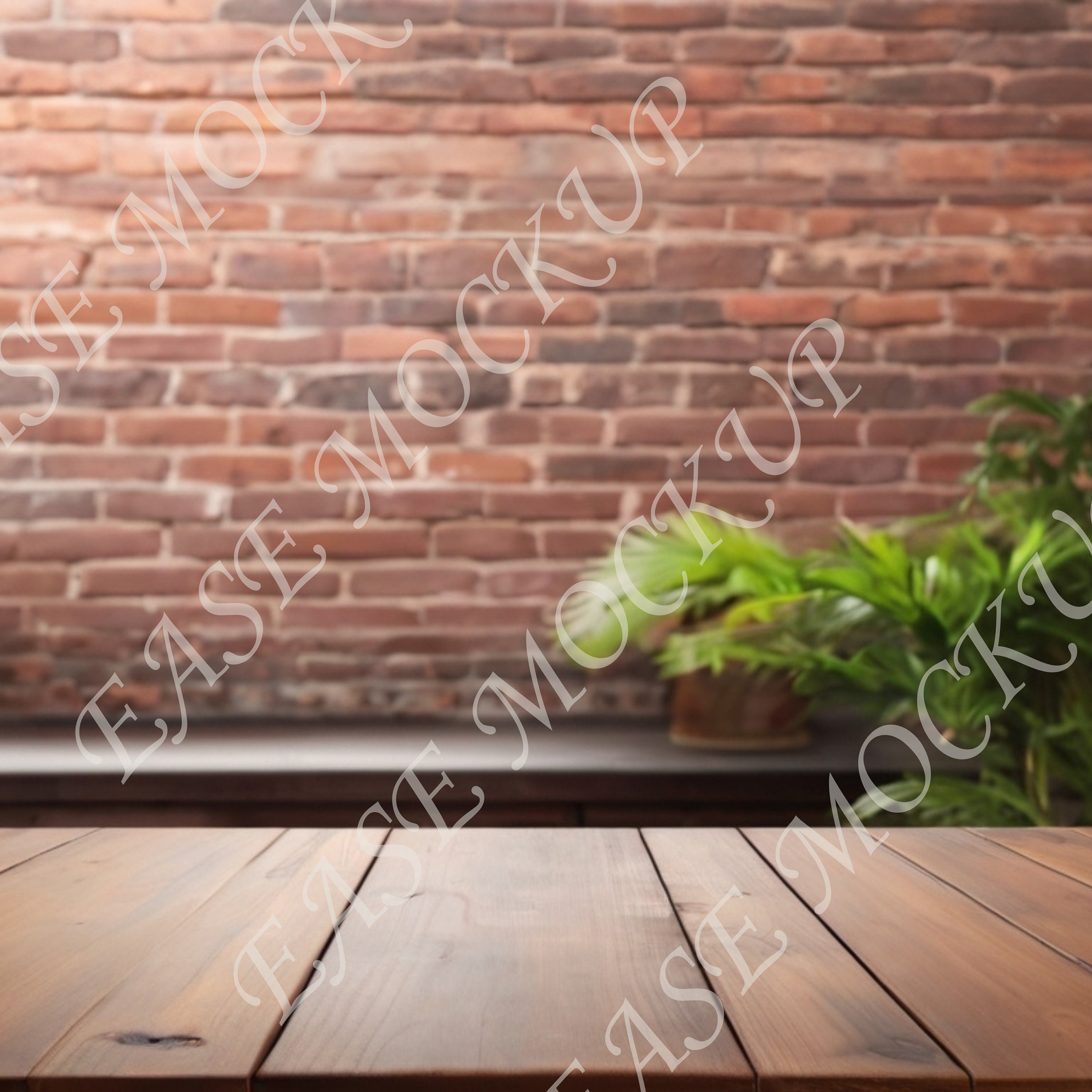 Brick Wall Digital Background Mockup | Table Top to Show Industrial ...